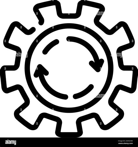 Cogwheel Erp Line Icon Vector Cogwheel Erp Sign Isolated Contour Symbol Black Illustration