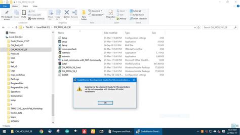 codewarrior ver6 3 installation in windows 10 64 bit system nxp