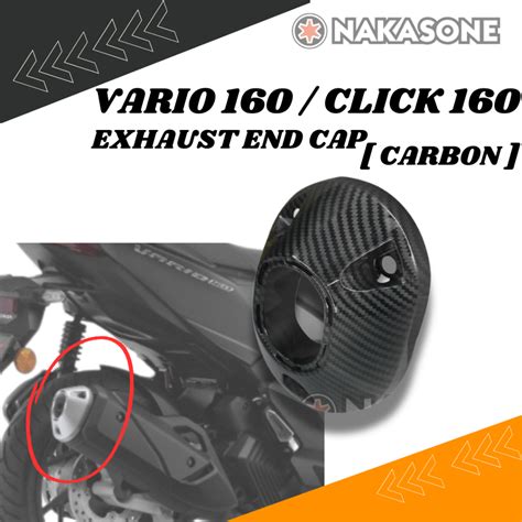 Honda Vario Click Pcx Exhaust End Cap Exhaust Pipe Cover Carbon Ready Stock