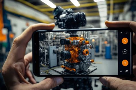 Smart Factory With Control Using A Smartphone To Check The Job Status Industry 4 0 Concept