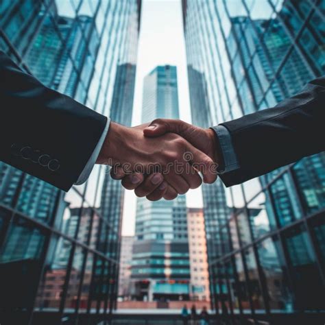 Handshaking Of Business People In Office As Concept Of Teamwork And