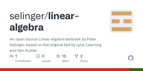 Github Selinger Linear Algebra An Open Source Linear Algebra Textbook By Peter Selinger