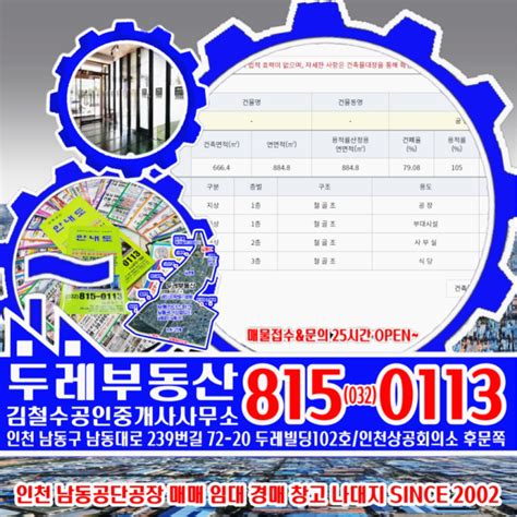 남동공단공장인천 제조 매매 임대차 240420 부동산 네이버 블로그