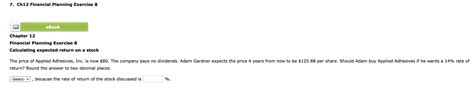 Solved Calculating Expected Return On A Stock Return Round Chegg