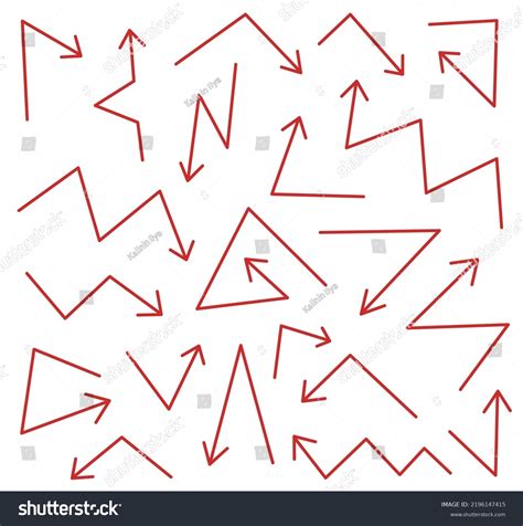 Angular Arrows Set Collection Vector Line Stock Vector Royalty Free