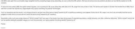nithin kamath on twitter i keep getting asked how we use ai ml