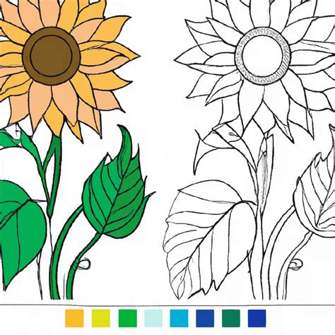 Girassol Colorido Pinte De Alegria E Sorriso Com Desenho Em Casa