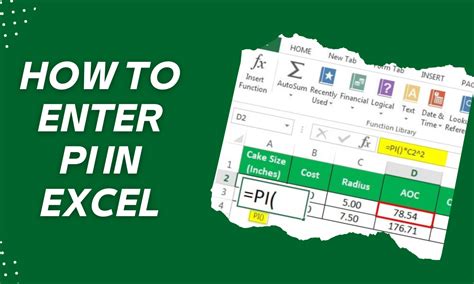 How To Enter Pi In Excel Earn And Excel