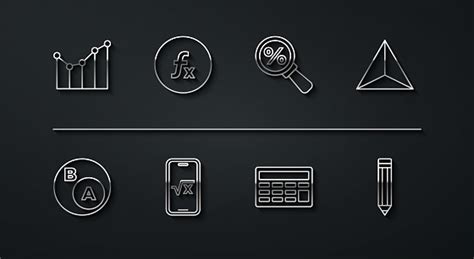 선 그래프 설정 하위 집합 수학 B의 하위 집합 기하학적 그림 사면체 계산기 제곱근 X 글리프 함수 수학 기호 연필 및 백분율