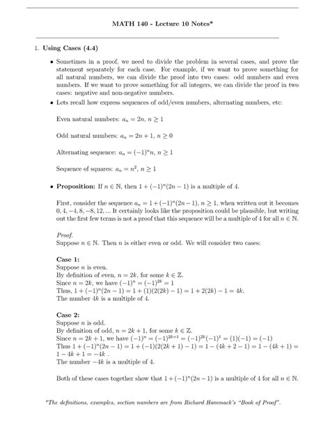 Pre Calculus Notes MATH Lecture Notes Using Cases Sometimes In A Proof We
