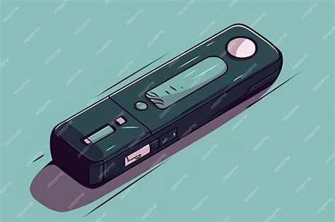 Premium Ai Image A Clean And Minimalistic Illustration Of A Compact Digital Voice Recorder