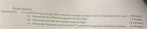 Bonus Question Question 6 A 5 Point Moving