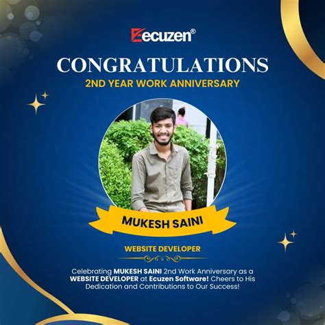Ecuzen Software Private Limited On Linkedin Congratulations To Mukesh Saini On Celebrating His