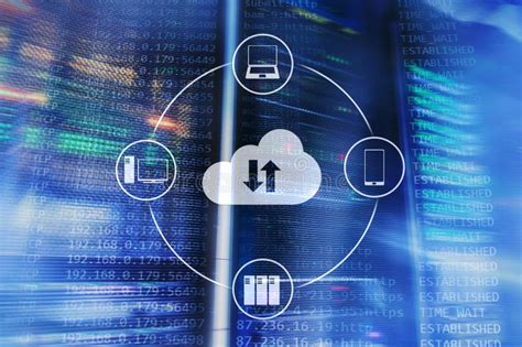 Cloud Server And Computing Data Storage And Processing Internet And