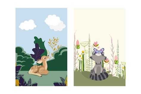 정글 일러스트레이션 프리미엄 벡터