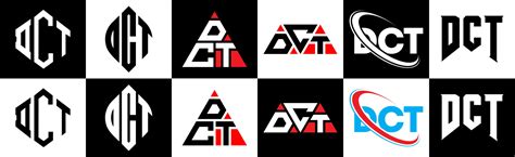 Dct Letter Logo Design In Six Style Dct Polygon Circle Triangle