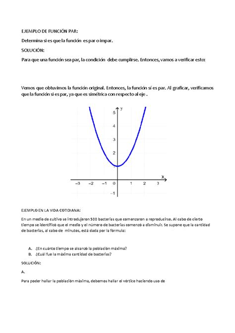 Ejemplo De Función Par Analisis Ejemplo De FunciÓn Par Determina Si Es Que La Función Es