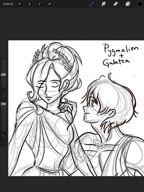 Pygmalion And Galatea Drawing
