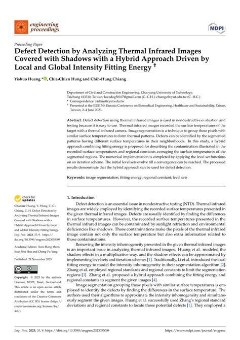 Pdf Defect Detection By Analyzing Thermal Infrared Images Covered With Shadows With A Hybrid