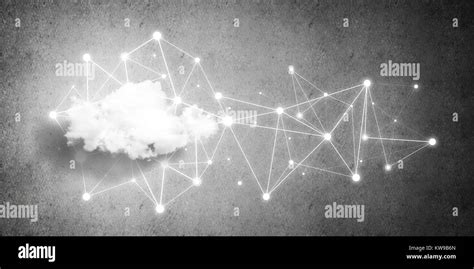 Background Image With Cloud Computing Connection Concept On Concrete