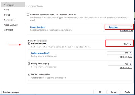 improving connection to cube dataminer dojo
