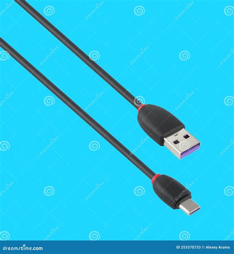 Cabo Com Conector Usb E Typec Em Um Plano De Fundo Azul Ilustra O Stock Ilustra O De Carga