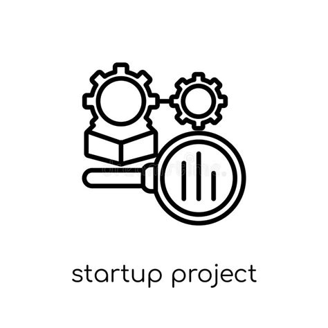 Startup Project Search Icon From Startup Collection Stock Vector