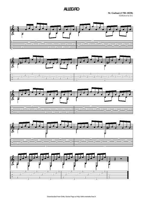 Giuliani Mauro Allegro Classical Guitar Library Classical Guitar Sheet Music