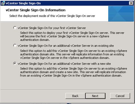 Install VMware Single Sign On In Multisite Mode