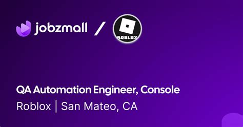 Qa Automation Engineer Console Roblox Jobzmall