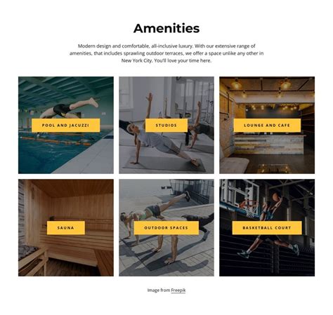 Tour Our Amenities Css Template By Nicepage