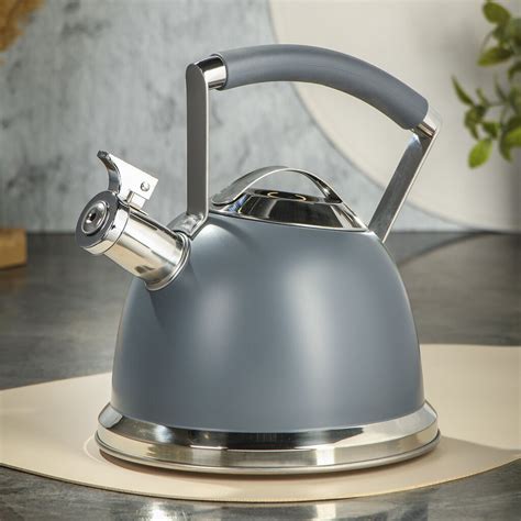 Чайник нержавеющая сталь 2 4 л со свистком матовый ручка с кремнеземом нержавеющая сталь