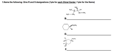 Solved Name The Following Give R And S Designations Chegg Com