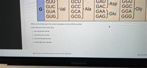Solved GAU GACS Asp GUU GUC G Val GUA GUG GCU GCC Ala GCA Chegg