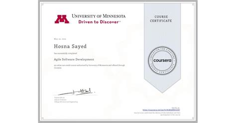 hosna sayed no linkedin completion certificate for agile software