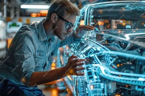 Premium Photo Smart Engineering Automotive Expert Using Ai For Electric Vehicle Design