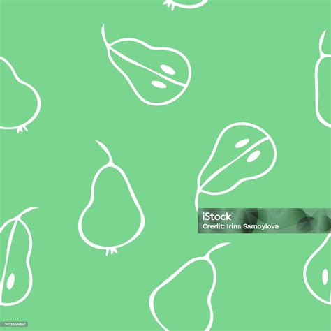 배 이음새가 없는 무늬 과일은 낙서 스타일로 손으로 그려집니다 간단한 라인 아트 음식 건강한 식생활에 대한 스톡 벡터 아트 및 기타 이미지 건강한 식생활 과일 그래픽