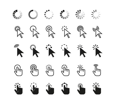 premium vector pointer click cursor icon web outline pictogram
