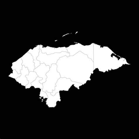 Mapa De Honduras Con Divisiones Administrativas Ilustración Vectorial