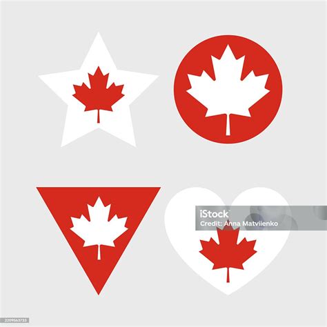 Canada Flag Icon Official Vector Canadian Flag Isolated On White Stock