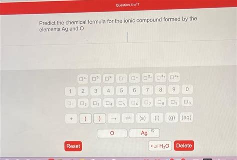 Solved Predict The Chemical Formula For The Ionic Compound Chegg