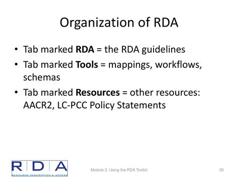 Module 3 Rda Basics Using The Rda Toolkit Ppt Download