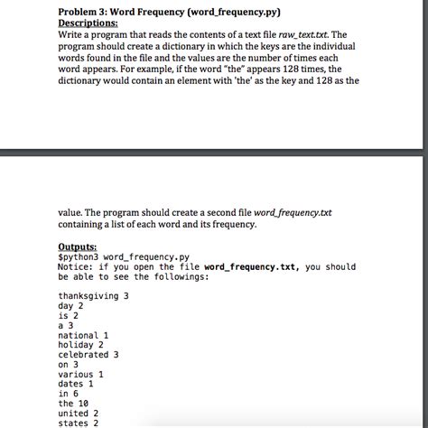 Solved Problem 3 Word Frequency Wordfrequencypy