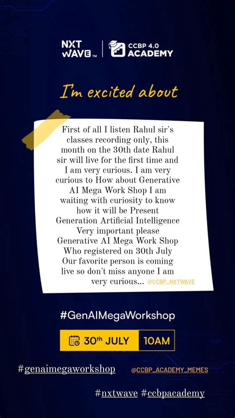 Mohana Rao Anupoju On Linkedin Nxtwave Genaimegaworkshop