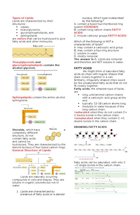 BIOCHEMISTRY Lipids Transes All About Lipids Types Of Lipids Lipids Are Characterized By