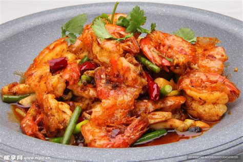 干锅香辣虾摄影图传统美食餐饮美食摄影图库昵图网