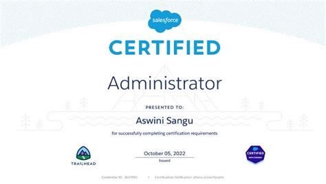 Salesforcecertified Salesforceadmin Salesforce Aswini Sangu