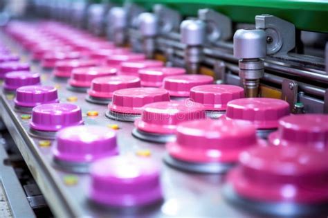 Macro Shot Of A Row Of Buttons On A Production Line Stock Illustration Illustration Of Macro