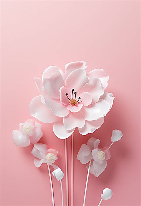흰색 바탕에 분홍색 꽃 배경 화면 및 일러스트 무료 다운로드 Pngtree