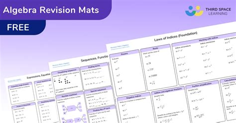 [free] Gcse Maths Algebra Revision Mats Third Space Learning